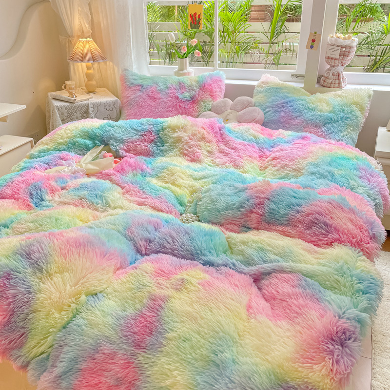 China Colorful Rainbow Throw Blanket – Ultra Long Pile, Luxury Fluffy ...